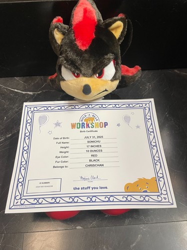SONICHU Shadow Build a Bear Sonic 3 Plush With Sound | eBay