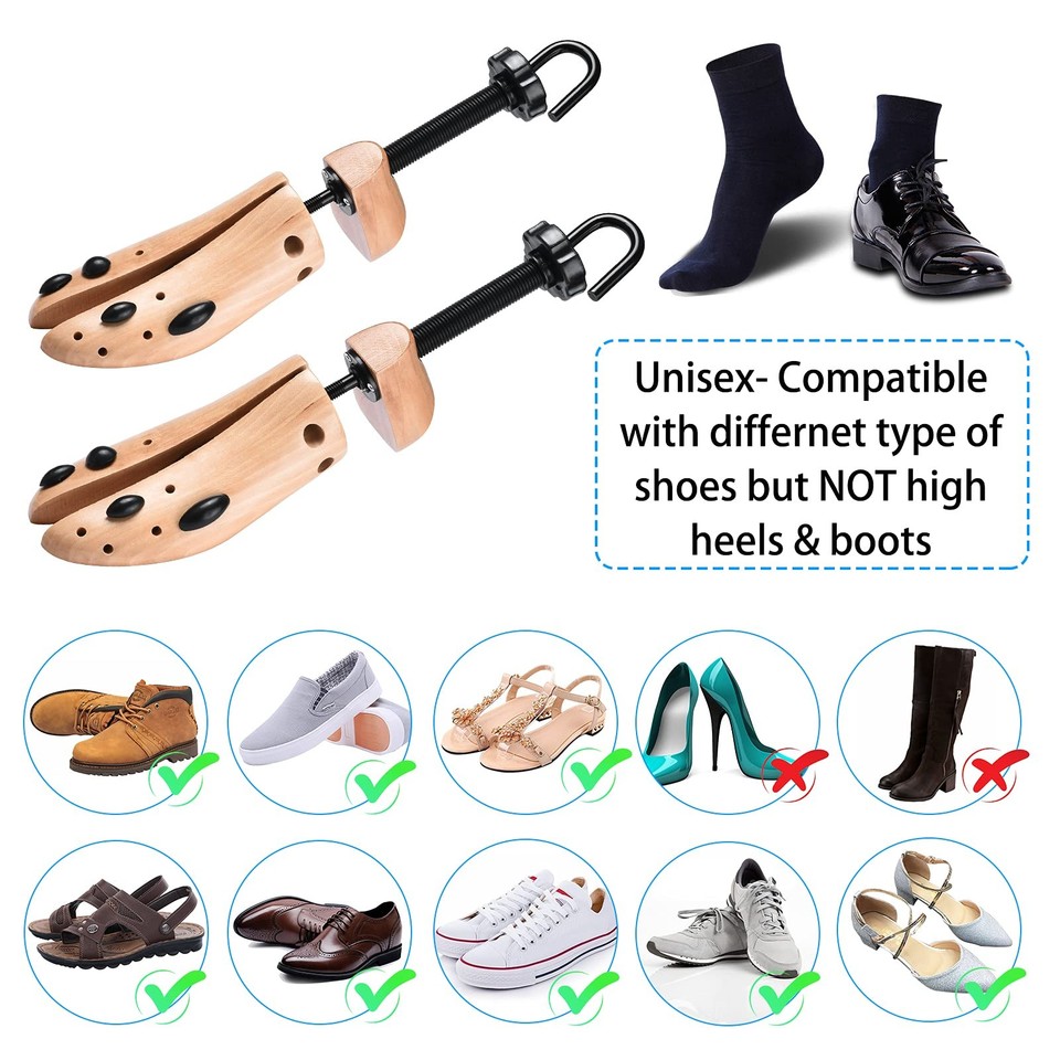 Ecom City 2-Way Wooden Shoe Stretcher for Widener Shoes Expander for ...