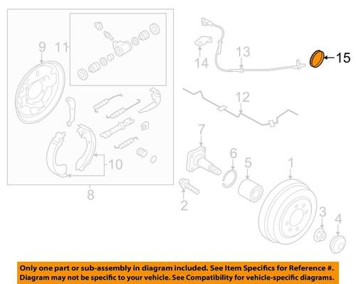NISSAN OEM 12-19 Versa Note Rear Suspension Brake Components-Abs Ring ...