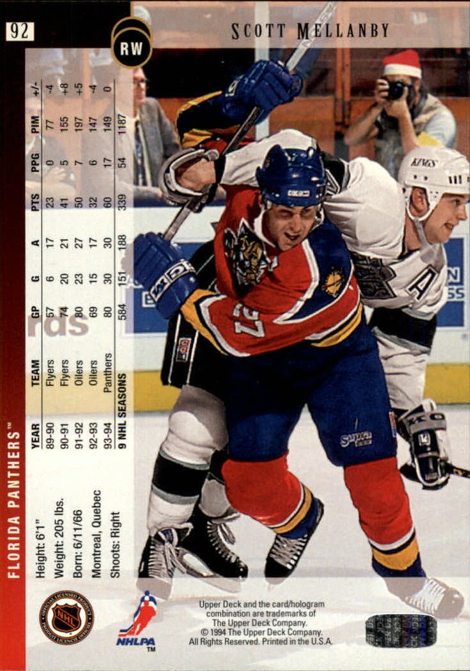 1994-95 Upper Deck Electric Ice #92 Scott Mellanby - NM-MT | eBay