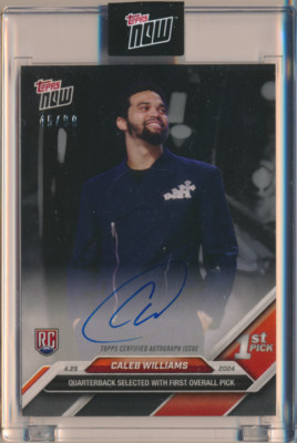 2024 Topps Now Caleb Williams 1st Pick Auto RC D-1A #45/99 Draft Night ...