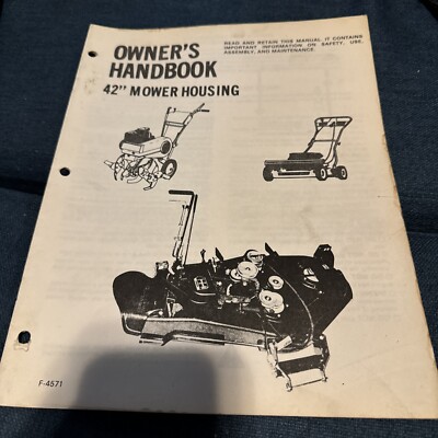 Vintage MTD Model 42” Mower Housing F-4571 Owners Handbook | eBay