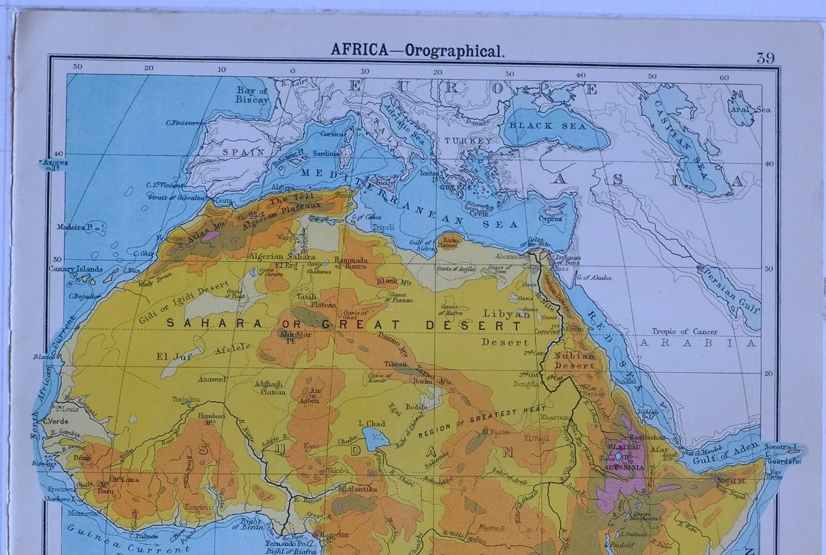 Carte Physique Du Désert Du Sahara