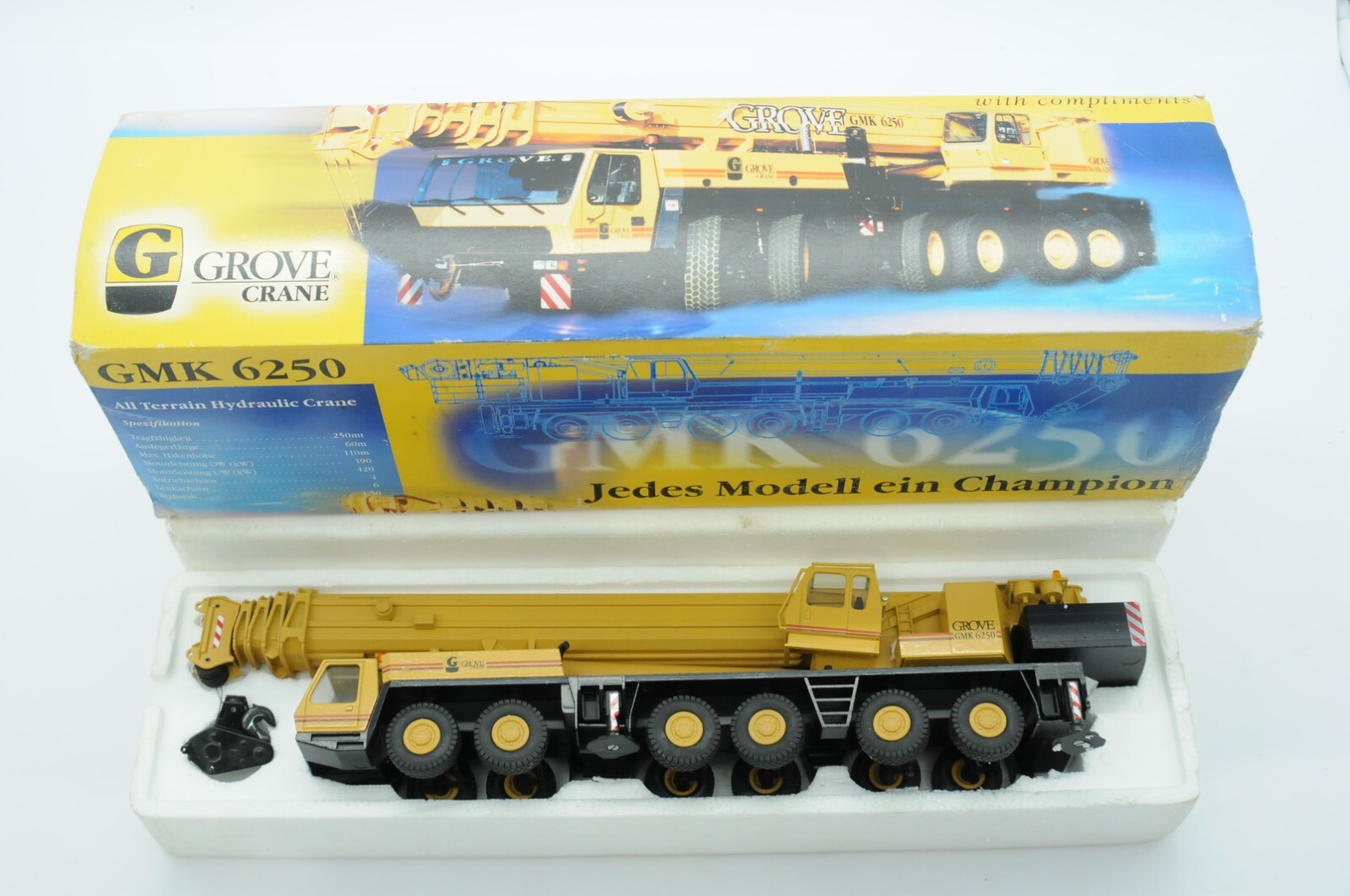 Conrad 2091 Grove GMK 6250 250t 6 Axle Mobile Crane in Yellow Scale 1 ...