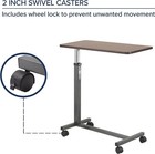 Drive Medical Silver Adjustable Non Tilt Top Overbed Table w/ Wheels ...