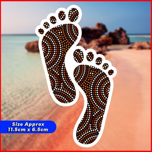 Aboriginal Footprints Sticker Aussie Laptop Car Flag 4x4 Ute Mancave ...