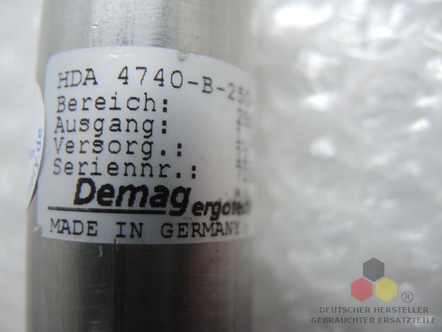 Pressure sensor, Hydac Electronic type HDA 4740-B-250-178, 0-250 bar ...