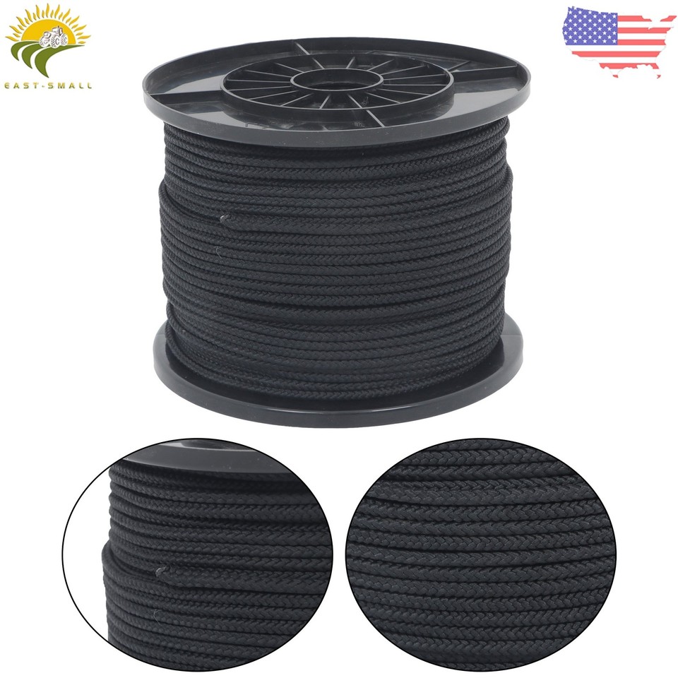 3/16" Black Dacron Polypropylene Rope 500 Ft Spool High UV & Abrasion ...