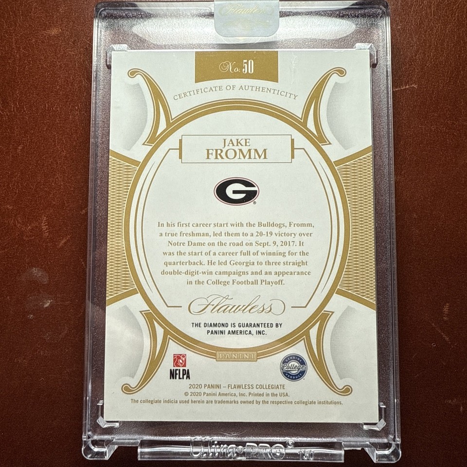 Jake Fromm Flawless Georgia Bulldogs Diamond Certified 19/20 | eBay