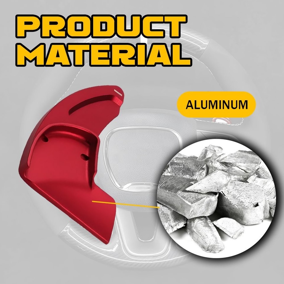 Red Steering Wheel Paddle Shifter Cover For 2015-2021 Dodge Challenger ...