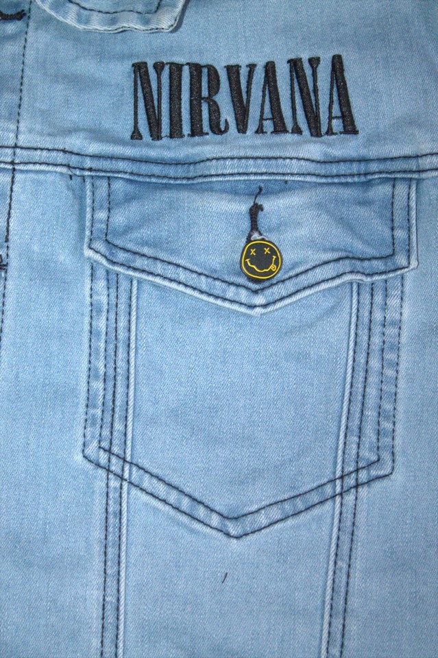 Nirvana Jacket Grunge Band Band Denim Blue Jacket | eBay