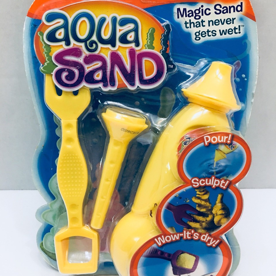 Aqua Sand Magical Re-Usable Sand That Never Gets Wet Ages 4+ Yrs Yellow ...