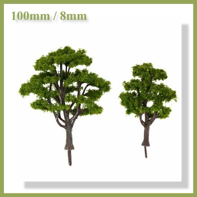 Large Trees - 2x 80mm & 2x 100mm in Dark Green (4pcs) - Suitable for OO ...