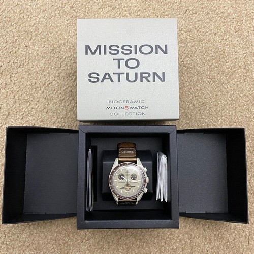 [Swatch X Omega] Bioceramic Moonswatch Mission to Saturn (SO33T100) | eBay