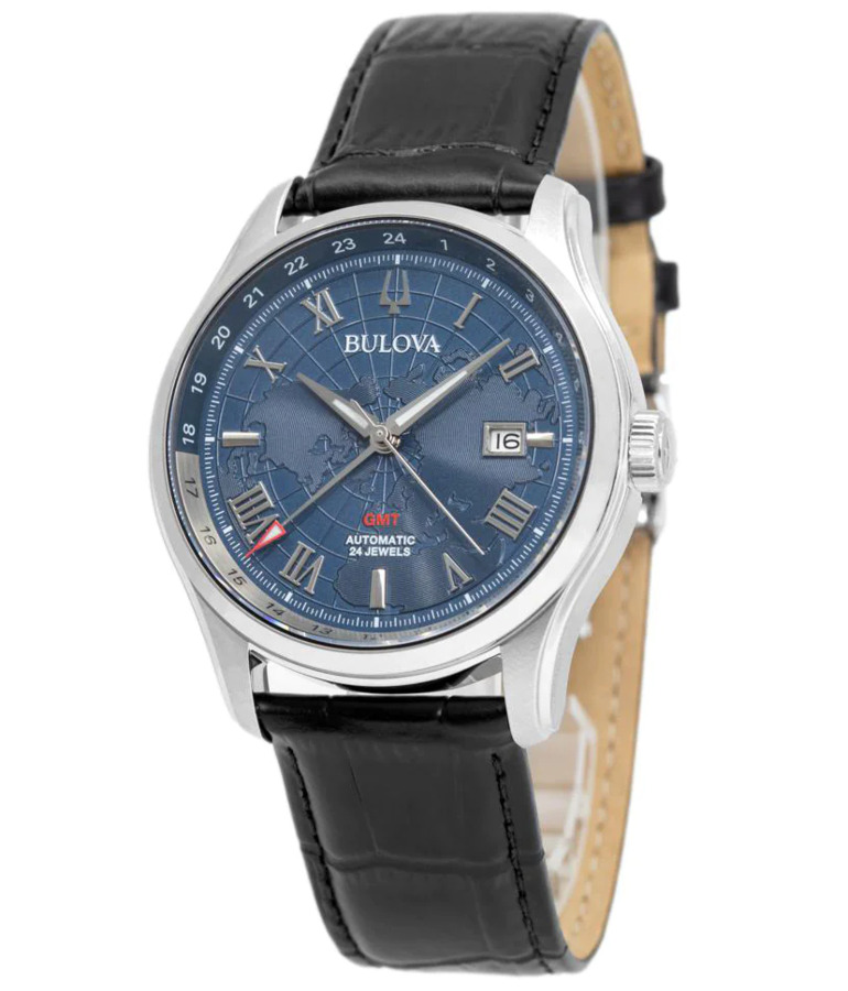 Bulova 96B385 Wilton GMT Automatic Sapphire Blue Dial Watch ...