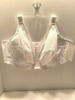 Glamorise Comfort Lift Wire-Free Lace Support Bra 48F White 1102 NEW | eBay