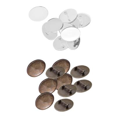 10pcs Cabochon Brooch Setting Blank Brooch Pin Bezel Tray | eBay