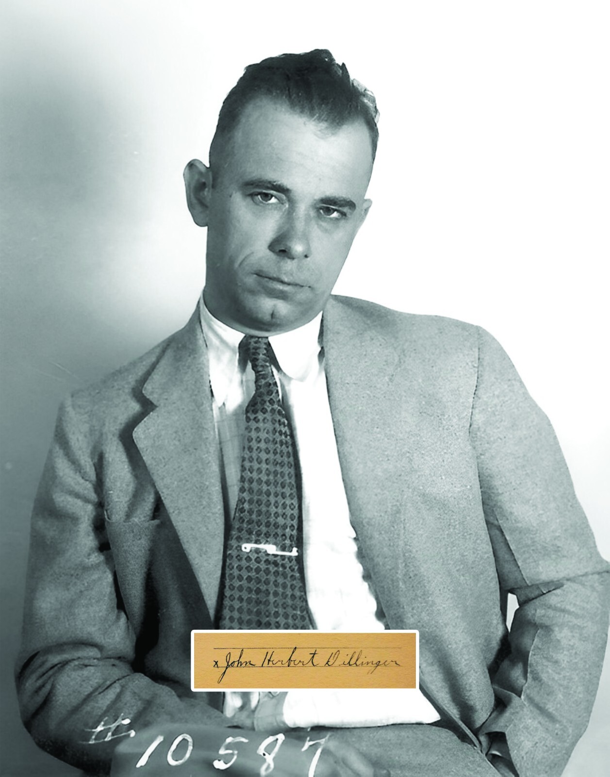 John Dillinger large 11" x 14" Photo and Repro Signature ready to frame ...