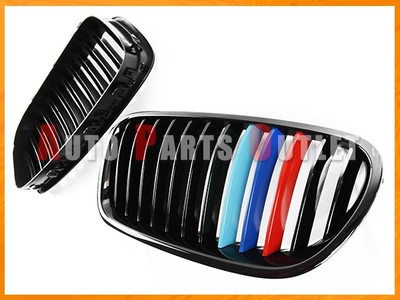 Gloss Black Front M Tri Color Grille For 2011-2016 BMW F10 5-Series ...