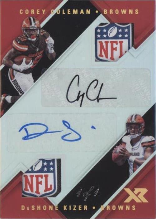 2017 Panini XR - Dual Autographed Swatches Corey Coleman, Deshone Kizer ...