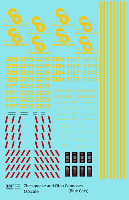 K4 O Scale Decals Chesapeake and Ohio C&O Blue Caboose Yellow | eBay