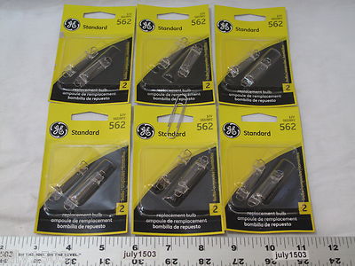 (12) New GE 562 Miniature Lamp Bulb 10w Courtesy 12 volt Rigid Loop T3 ...