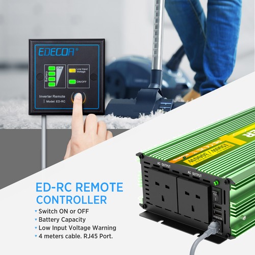 EDECOA Power Inverter Pure Sine Wave 12V to 240V 1000W/1500W/2000W ...