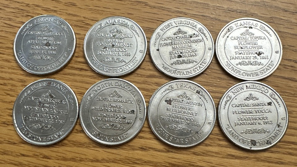 8 Shell Gas “State Of The Union”Tokens KS WV ND AK PA NM AR TX | eBay