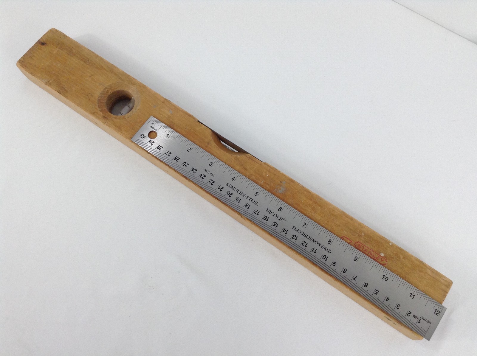 Vintage Stanley Handyman 18" Wooden Level Model No. H1294-18 UNRESTORED ...