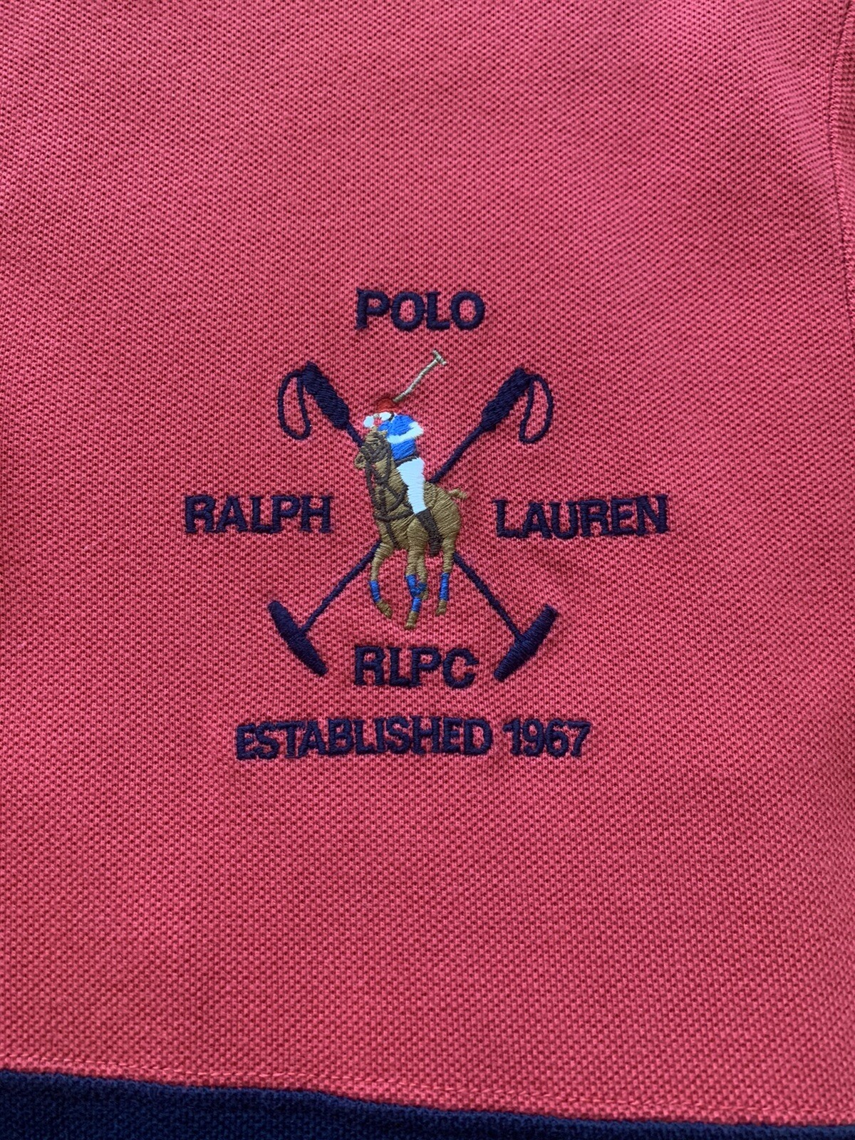 Polo Ralph Lauren Shirt Mens XL Polo Custom Slim Fit Red Navy RLPC Polo ...