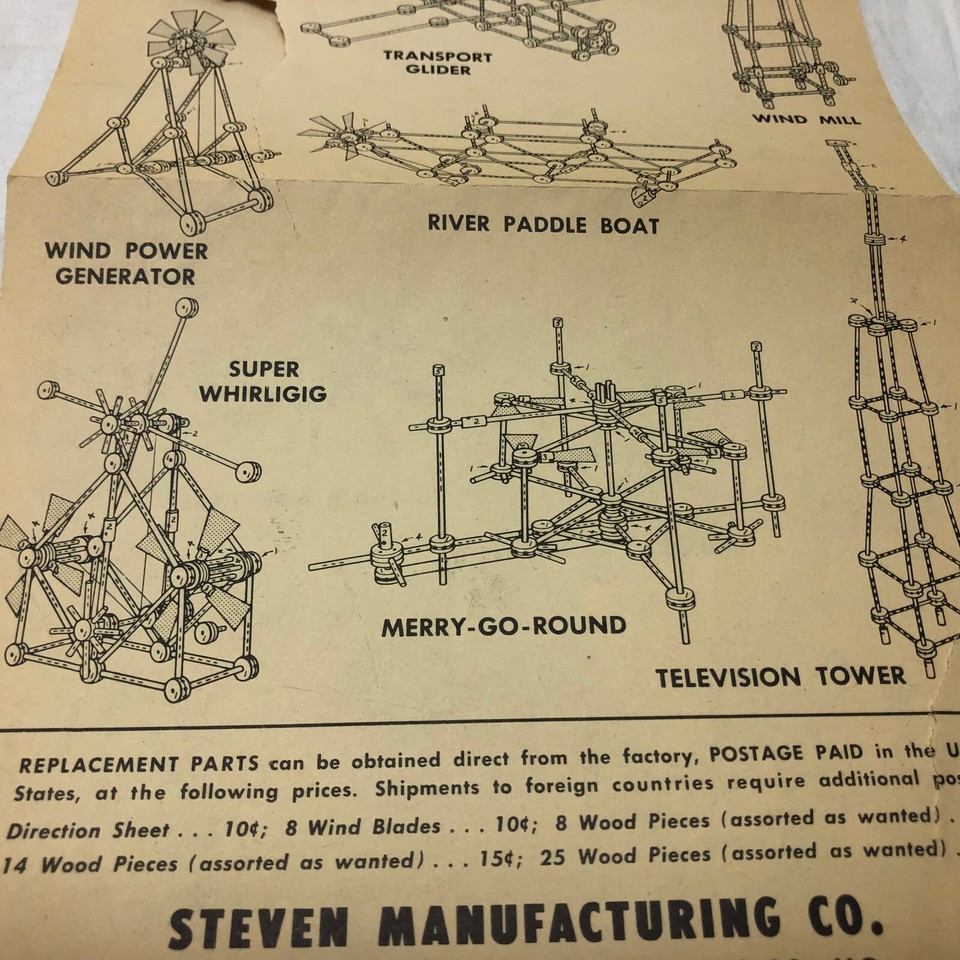 Vintage Instruction Sheet Steven Pixie Build A Toy Fold-Out | eBay