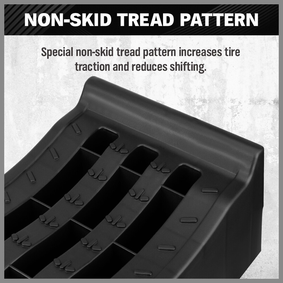 5000Kg Low Car Ramps Rise Antiskid Service PP Non-skid Tread Pattern ...
