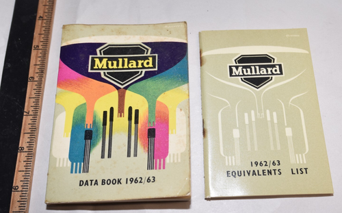 LOT OF 2 Mullard Data BOOKS 1962/63 Equivalents List FOR VACUUM TUBES ...