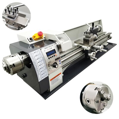 RC-210E Precision Electronic Pulse Metal Lathe Bench Metalworking Lathe ...