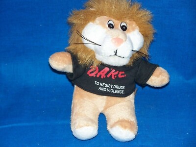 DARE Daren Lion Plush Resist Drugs Violence Abuse Education 6" Stuffed ...