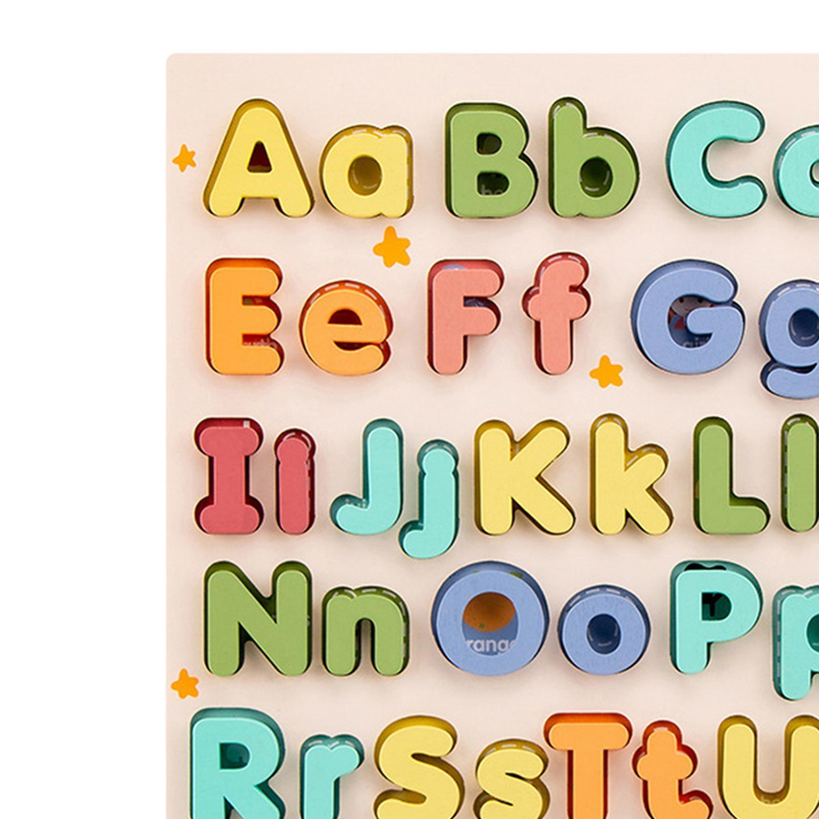 Children Wooden Abc Puzzle Alphabet Number Matching Puzzle for Children ...