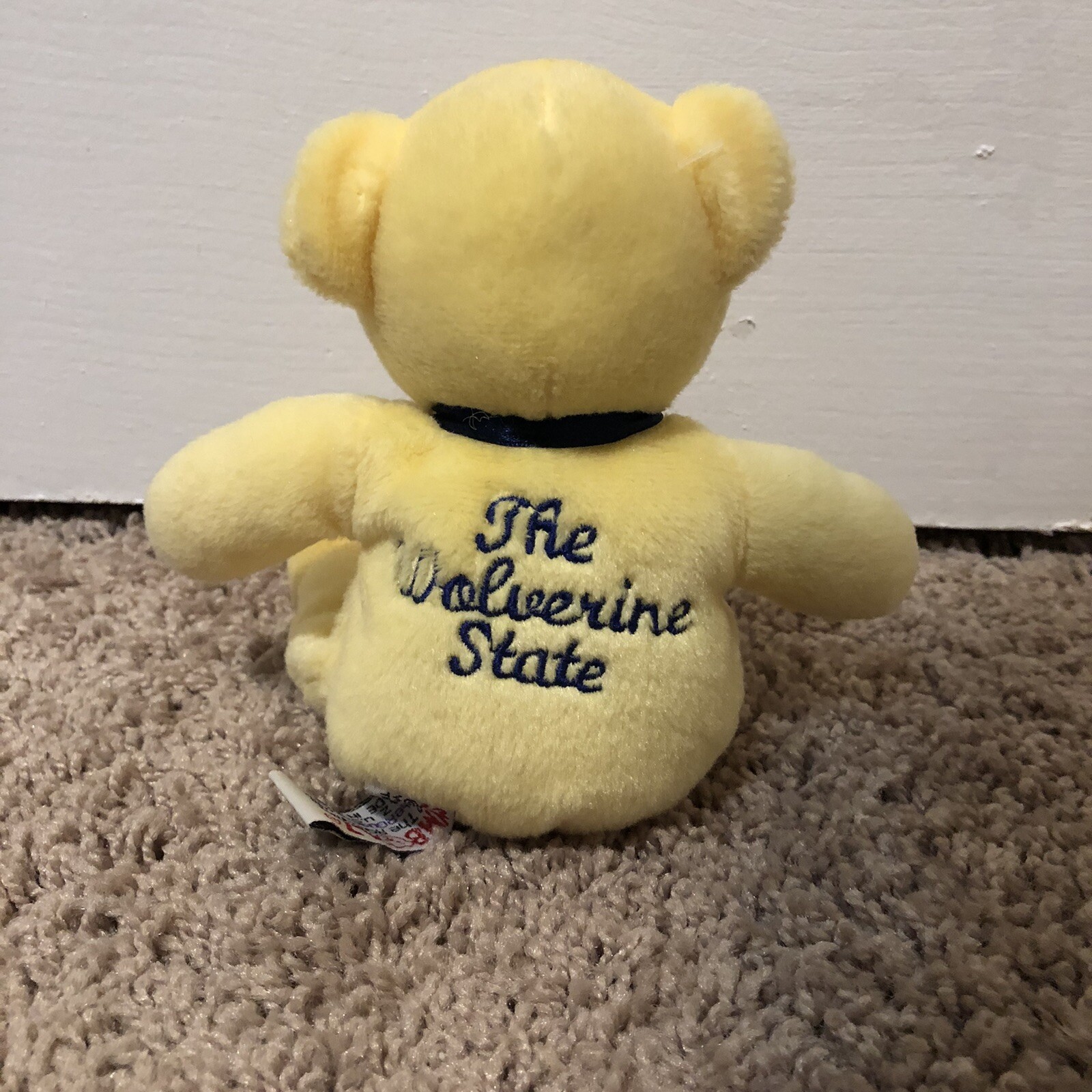 Vintage 2002 Michigan Wolverine State Teddy Bear Plush yellow Stuffed ...
