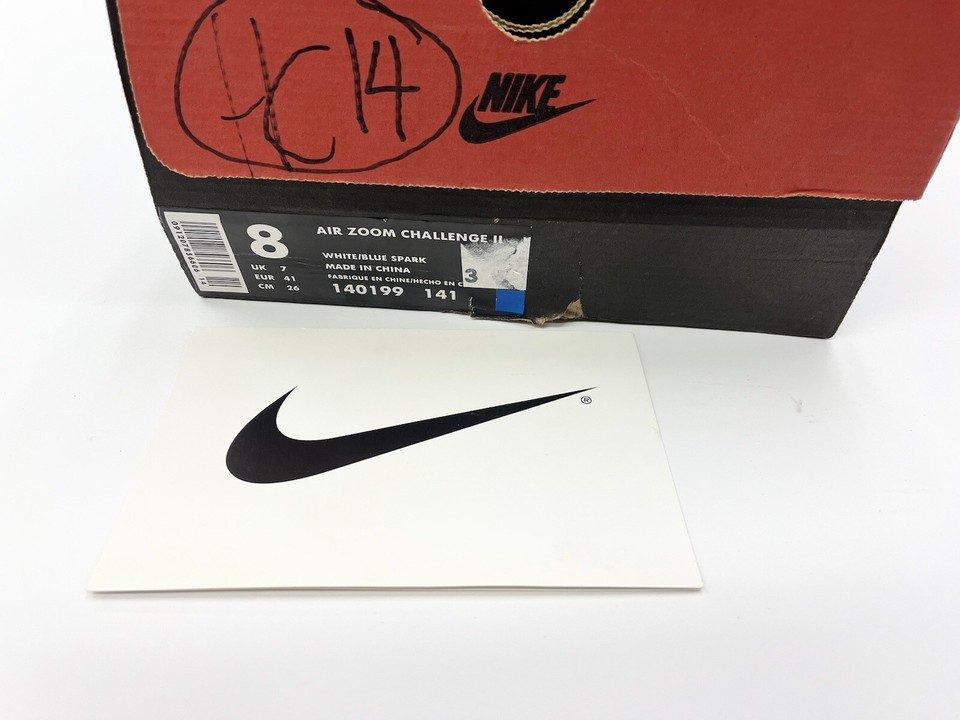 1996 Nike Air Zoom Challenge II Andre Agassi White Blue Spark Sz 8 Men ...