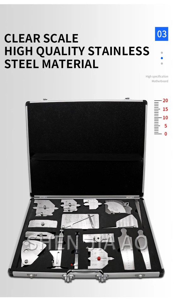 16 Pieces Kits Welding Measure Tools Combined Suit Welding Inspection ...