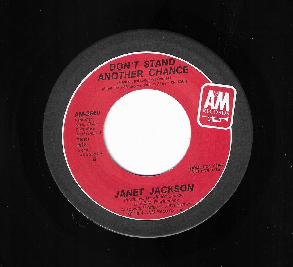 JANET JACKSON Promo 45 w/Picture Sleeve ~ Don't Stand Another Chance ...