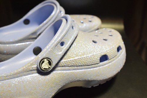 Crocs Classic Platform Purple Glitter Clogs 207241-5Q6 Wms Size 8 ...