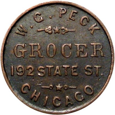 1861 Chicago Illinois Civil War Token W G Peck Grocer R7 | eBay