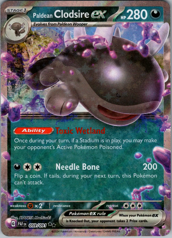 Pokemon - Paldean Clodsire ex - 059/091 - Paldean Fates - Ultra Rare ...