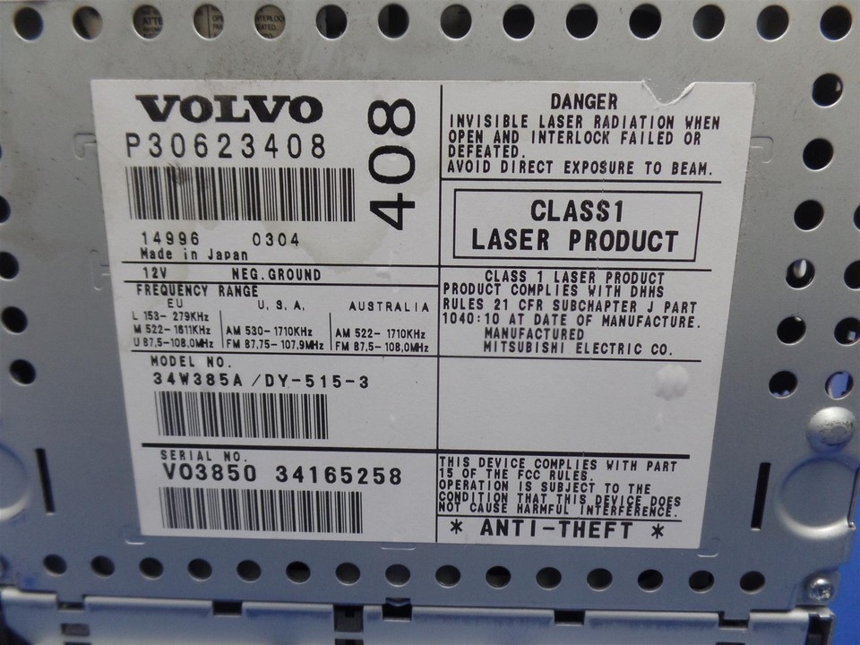 2004 Volvo Radio Am Fm Cd Player P30623408 *Id Hu-555* Free shipping | eBay