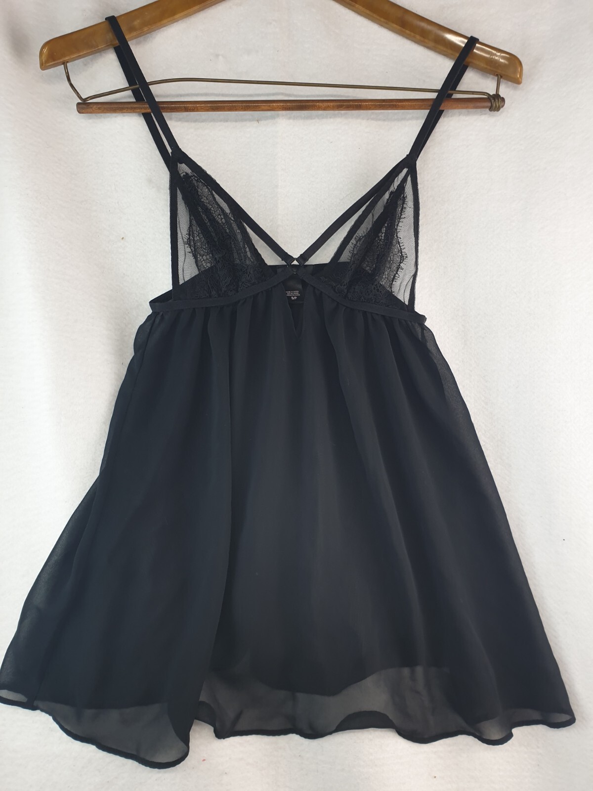 Victoria's Secret Black Romantic Negligee Top Size Sm… - Gem