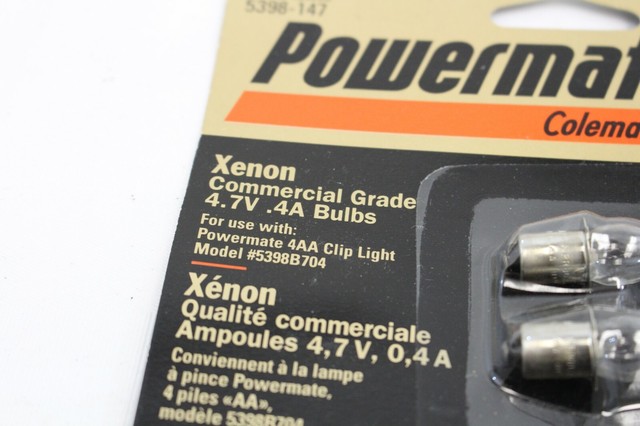 8 X Coleman Powermate Xenon Flashlight Bulbs 4.7v Xpr13 in Packs M81 ...
