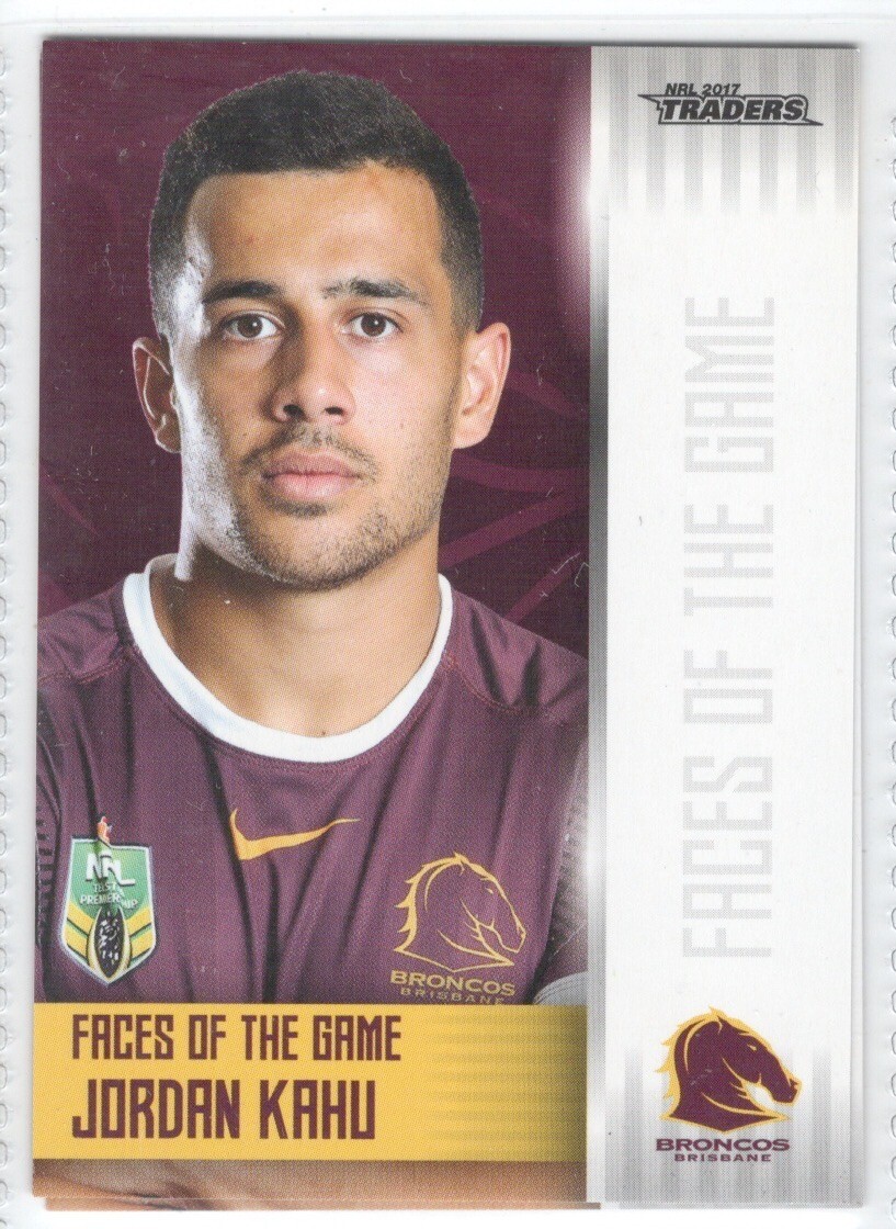 🔥 2017 TRADERS INSERT FACES OF THE GAME JORDAN KAHU #FG2 🔥 FREE POSTAGE ...