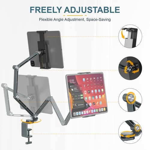 Stand Holder, Desk Mount, Adjustable Foldable Arm Mount with 360°Rotate ...