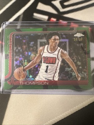 2025-26 Topps Chrome Amen Thompson Green Basketball Border Refractor ...