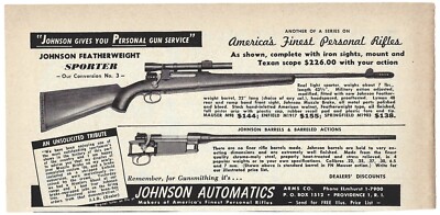 1952 Johnson Automatics Featherweight Sporter Personal Rifles Vintage ...